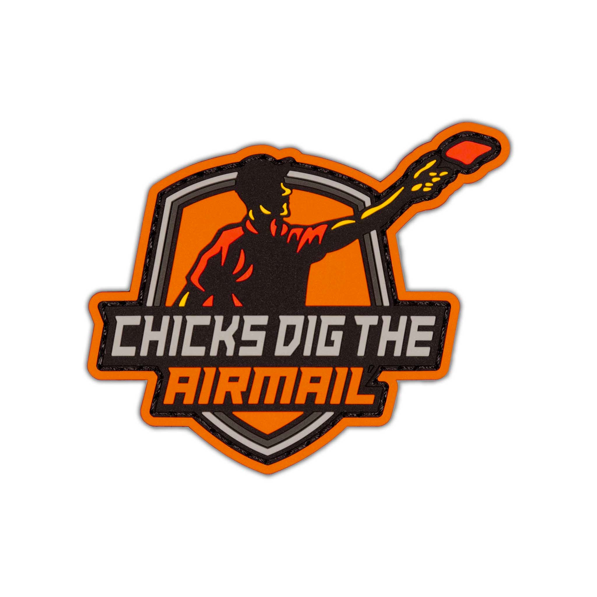 "Chicks Dig The Airmail" PVC Velcro Patch – In The Bag Cornhole