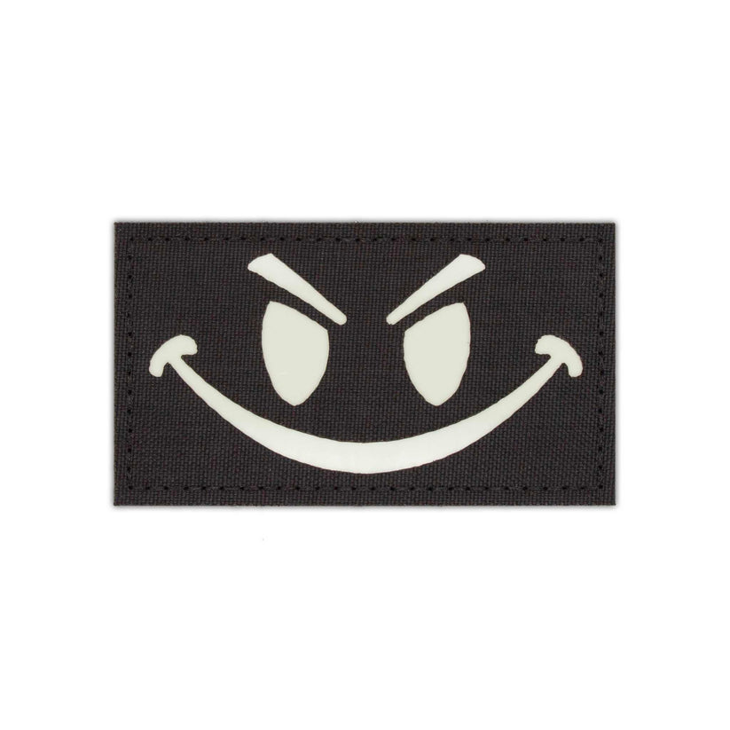 "Devious Smiley" Glow-In-The-Dark Velcro Patch – In The Bag Cornhole