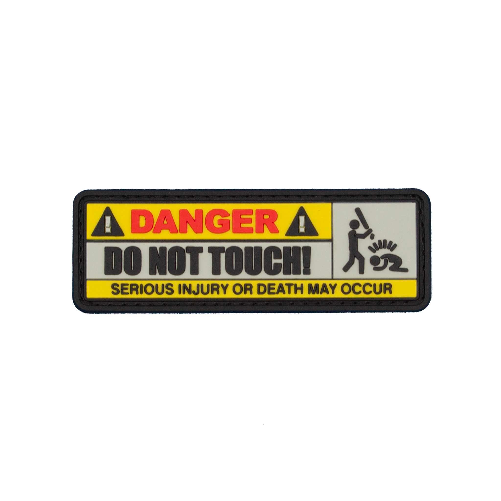 "Danger Do Not Touch" PVC Velcro Patch – In The Bag Cornhole