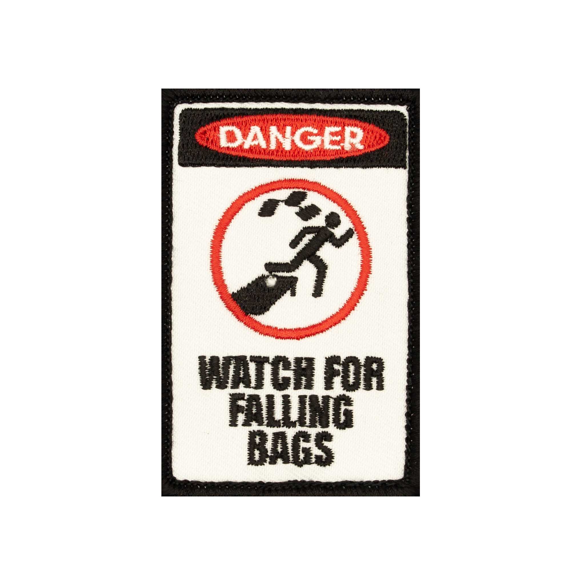 "Watch For Falling Bags" Embroidered Velcro Patch – In The Bag Cornhole