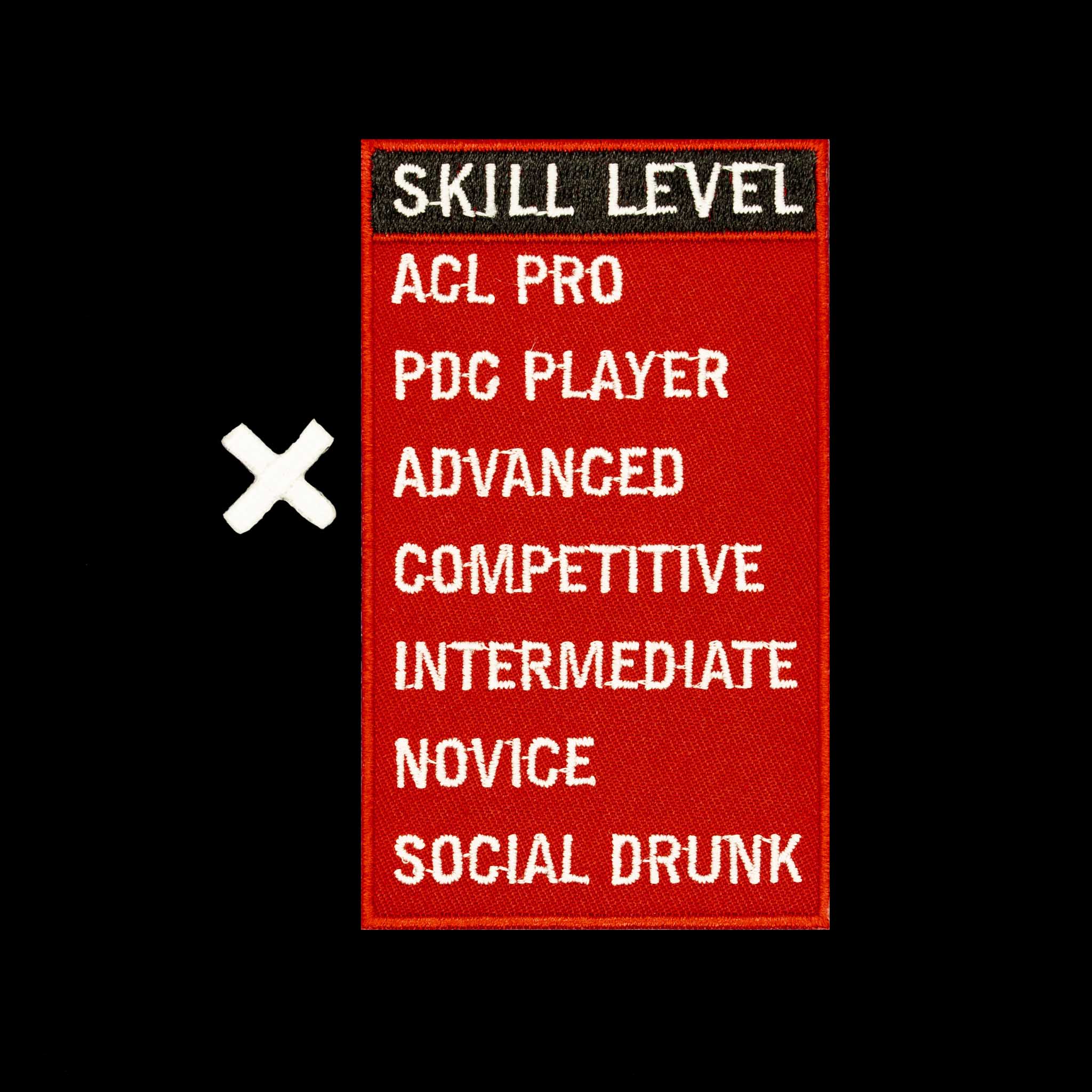 "Skill Level" Interactive Embroidered Velcro Patch – In The Bag Cornhole